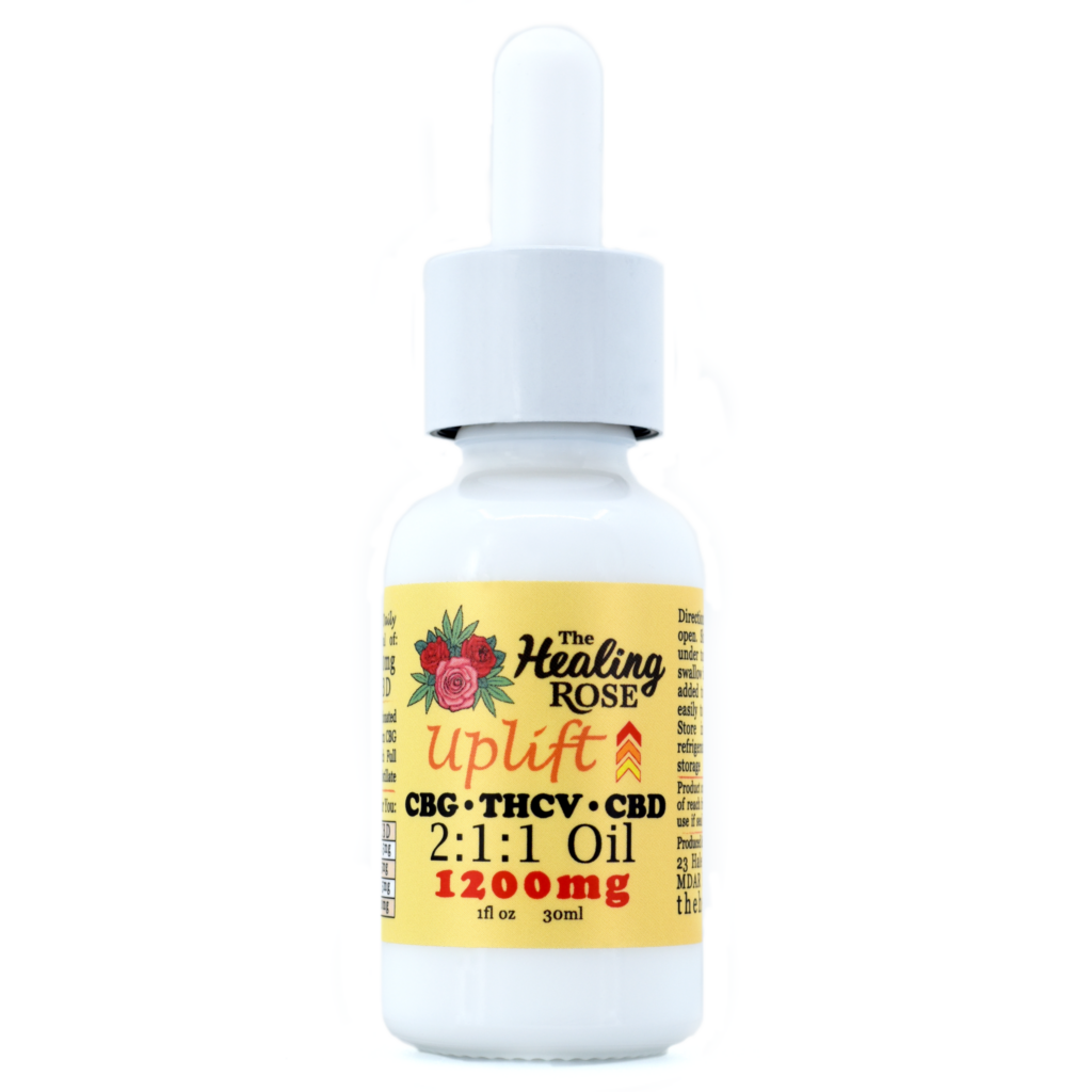 Uplift Oil CBG THCV CBD Oil 1200mg Tincture Healing Rose